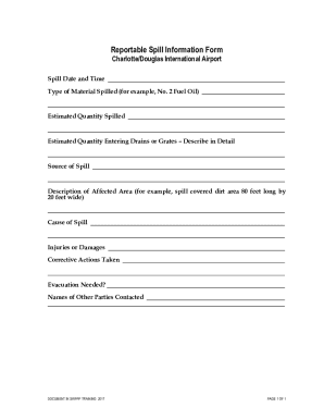 Fillable Online Spill or Incident Report Form Fax Email Print - pdfFiller