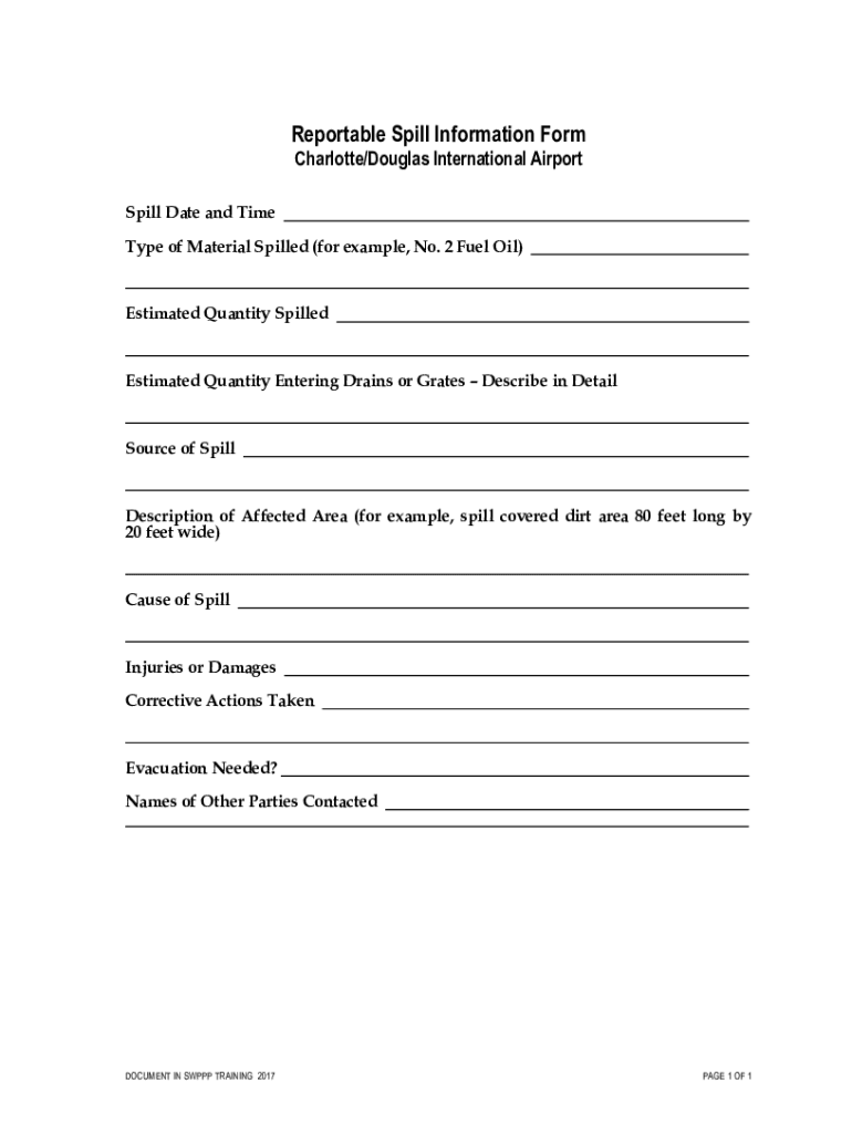 Fillable Online Spill or Incident Report Form Fax Email Print - pdfFiller