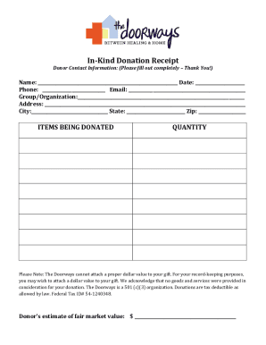 Fillable Online in-kind donation form Fax Email Print - pdfFiller