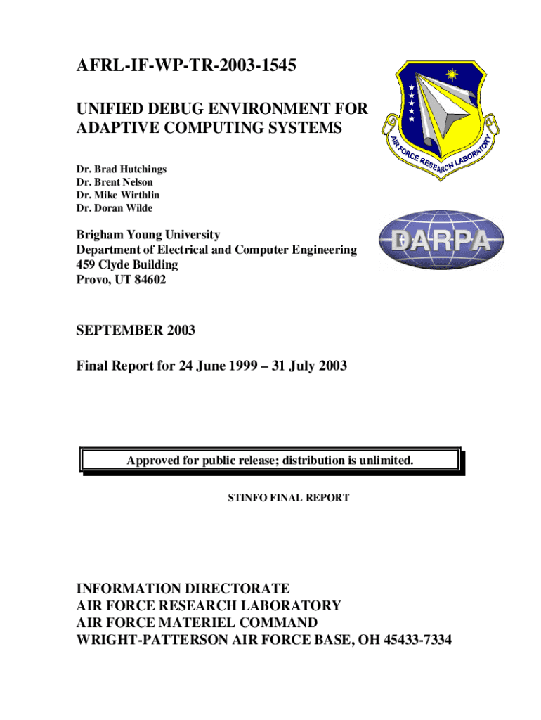 Fillable Online UNIFIED DEBUG ENVIRONMENT FOR Fax Email Print - pdfFiller