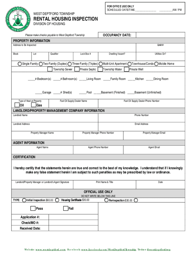 Fillable Online RENTAL HOUSING INSPECTION Fax Email Print - pdfFiller