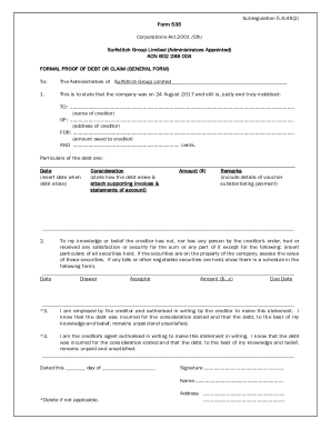 Fillable Online Subregulation 5.6.49(2) Form 535 Corporations Act 2001 ...
