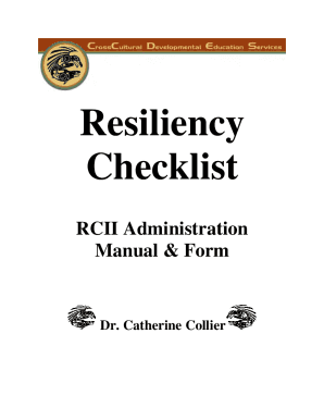 Fillable Online k12 wa Resiliency Checklist: RCII Administration Manual & Form Fax Email Print ...