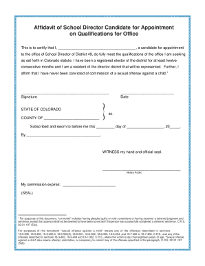 Fillable Online Affidavit Qualification for Office-Appointment. ... Fax ...