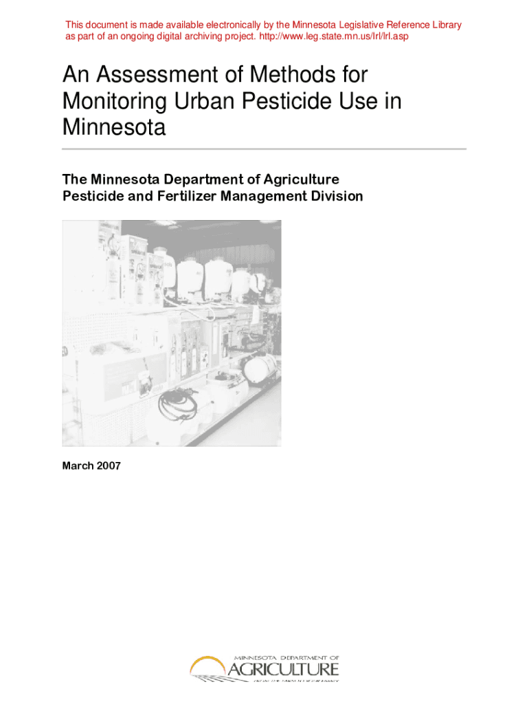 Fillable Online An Assessment of Methods for Monitoring Urban Pesticide ...