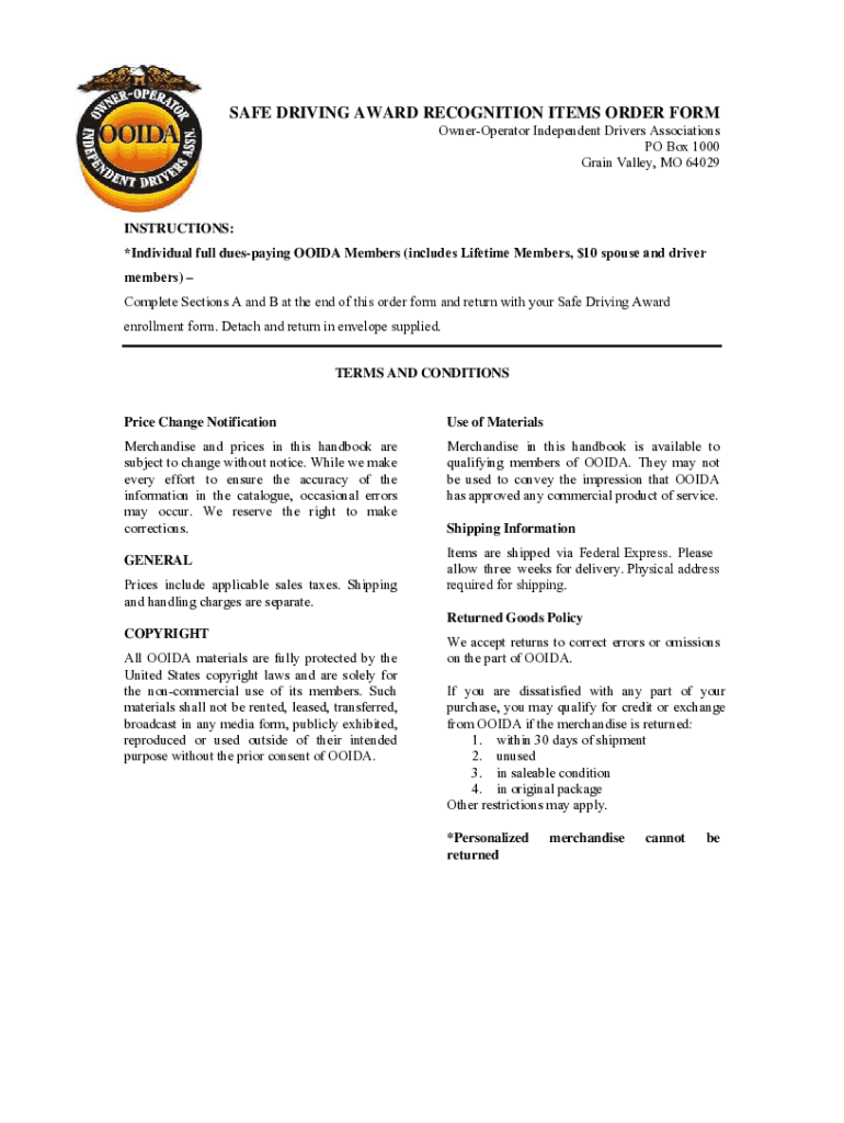 Fillable Online Harness the buying power of the OOIDA membership. Fax ...