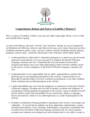 Fillable Online Free Activity Release of Liability Template Fax Email ...