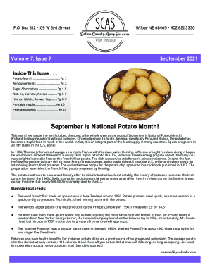 Fillable Online co saline ne September is National Potato Month ...