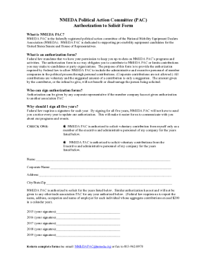 Fillable Online NMEDA PAC Authorization Form Fax Email Print - pdfFiller