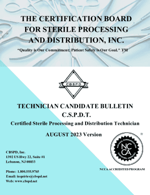 Fillable Online (CBSPD)Certified Sterile Processing and Distribution ...