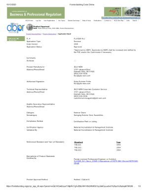Fillable Online Florida Building - Product Approval Fax Email Print ...