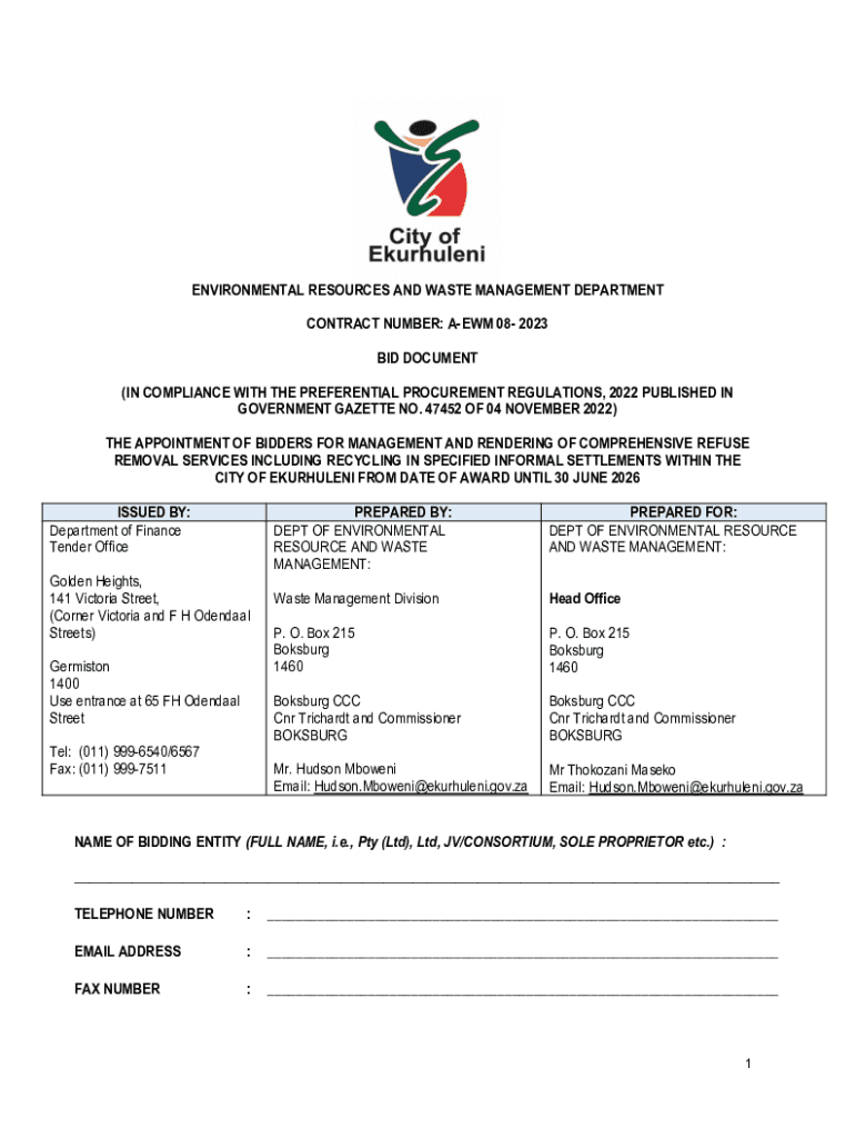 Fillable Online material and waste management Bids, RFP & Government ...