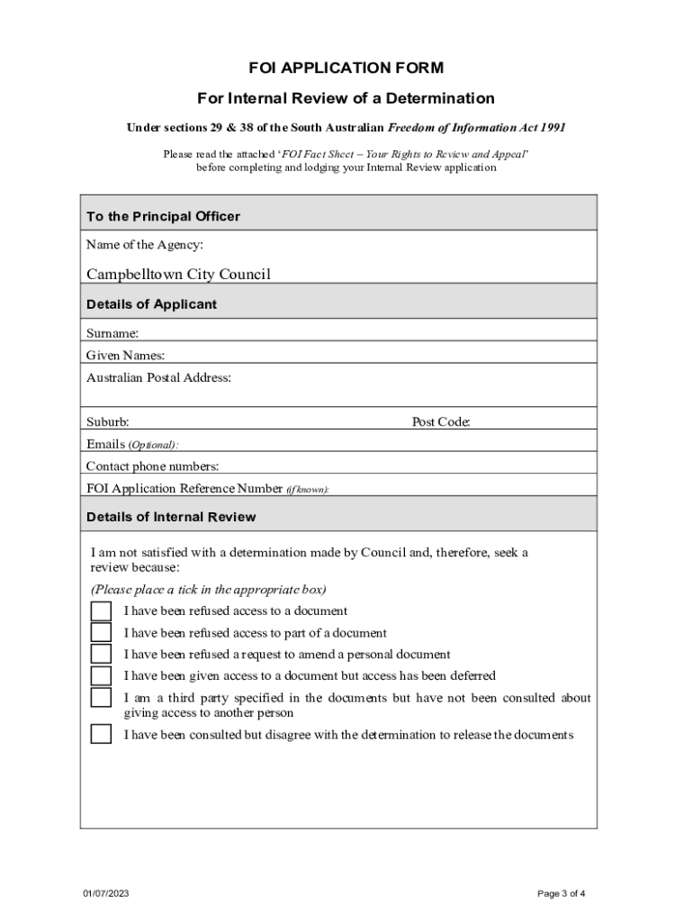 Fillable Online FOI FACT SHEET Requesting Amendment to an Agency's ... Fax Email Print - pdfFiller