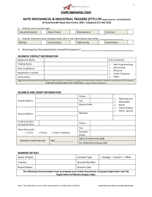Fillable Online Auto Credit Application Form Template Fax Email Print ...