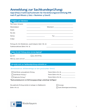 Fillable Online Antrag auf Erteilung einer Erlaubnis nach34d Abs. 1 ... Fax Email Print - pdfFiller