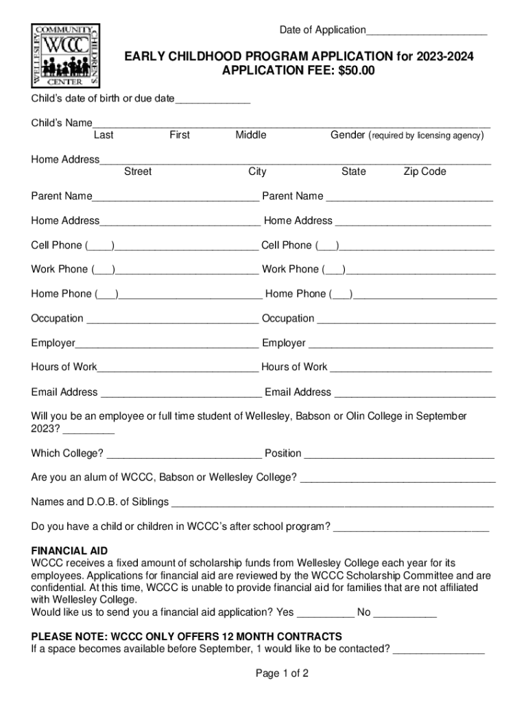 Fillable Online Application to register a child in Kindergarten form ...