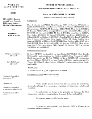 Remplissable En Ligne COMPTE-RENDU DU CONSEIL MUNICIPAL DE ... Fax Email Imprimer - pdfFiller