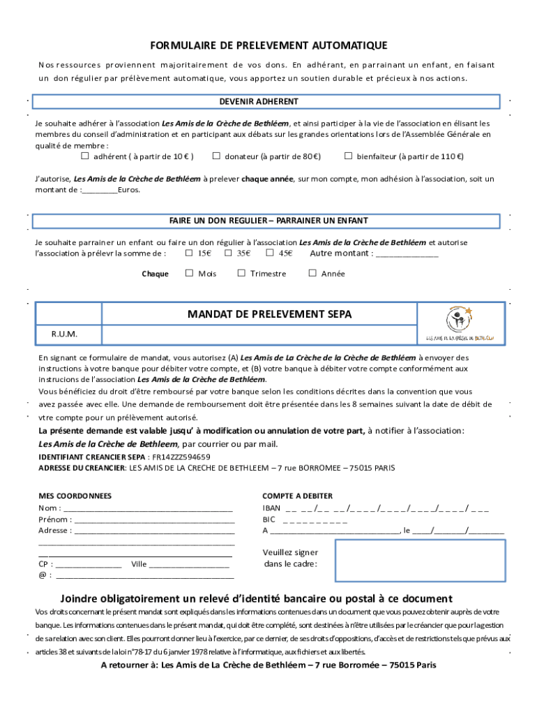 Remplissable En Ligne Faire un don mensuel pour les jeunes et familles en difficult Fax Email ...