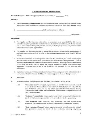 Fillable Online This Data Protection Addendum ("Addendum") is entered ...