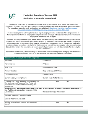 Fillable Online External Work Application Form - HSE Fax Email Print ...