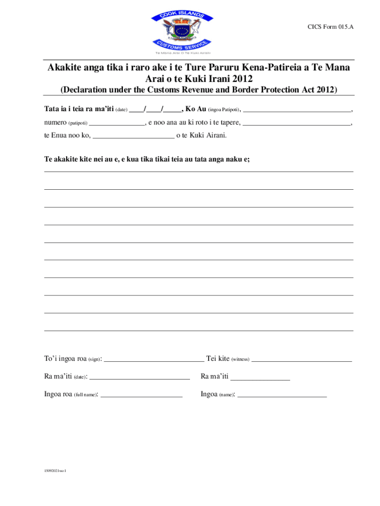 Fillable Online Te Mana rai o Aotearoa New Zealand Customs Service Fax Email Print - pdfFiller