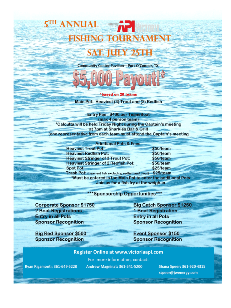 Fillable Online Fishing Tournament Rules and Registration Fax Email ...