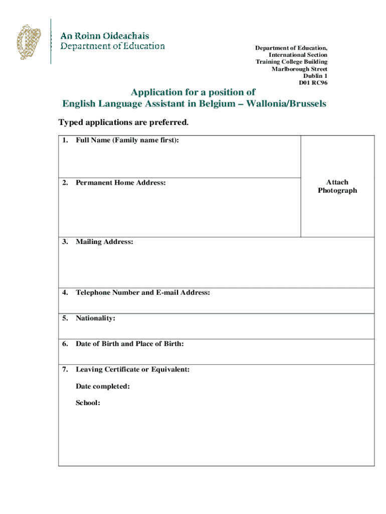 Fillable Online Belgium - Application Form Fax Email Print - pdfFiller