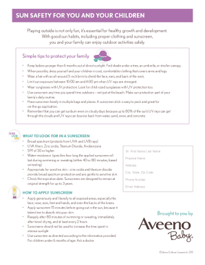 Fillable Online SUN SAFETY FOR YOU AND YOUR CHILDREN Fax Email Print ...