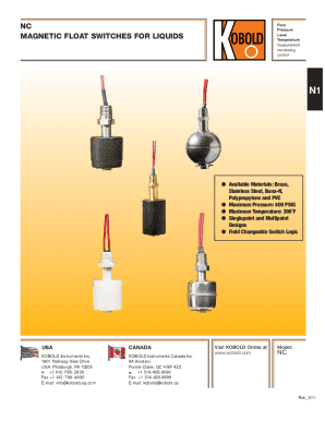 Fillable Online Magnetic Float Switches for Liquids Model NCP/NCB/NCS Fax Email Print - pdfFiller
