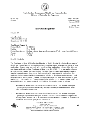 Fillable Online NC DHSR CON: Decision for Cone Health Fax Email Print ...