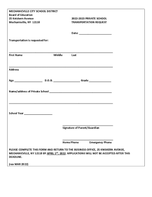 Fillable Online Babysitter Transportation Request Form Fax Email Print ...