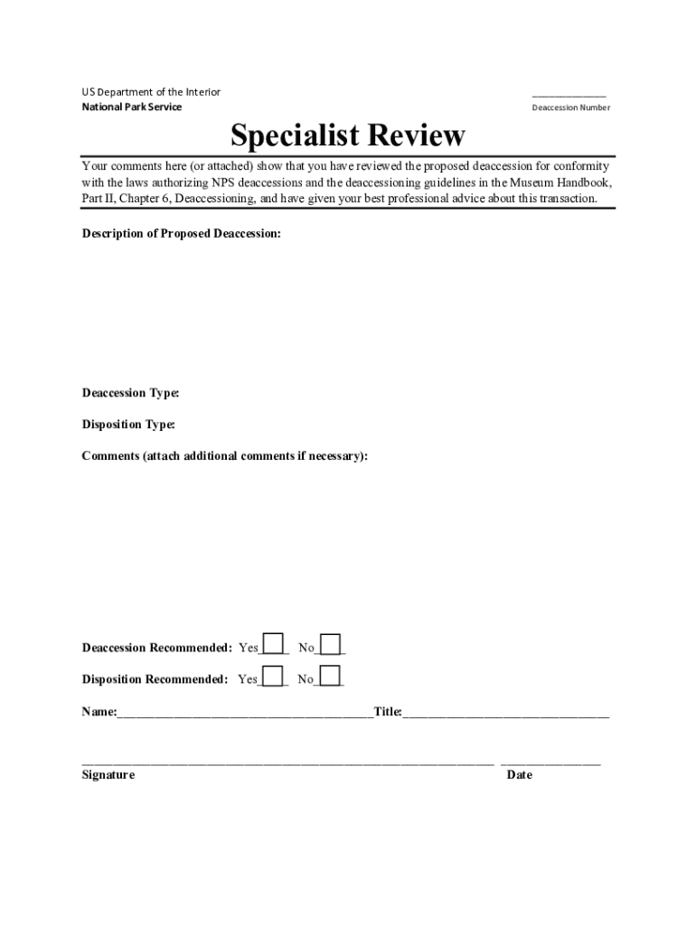Fillable Online Figure 6.9. Deaccession Book (Form 10-642) Optional Fax ...