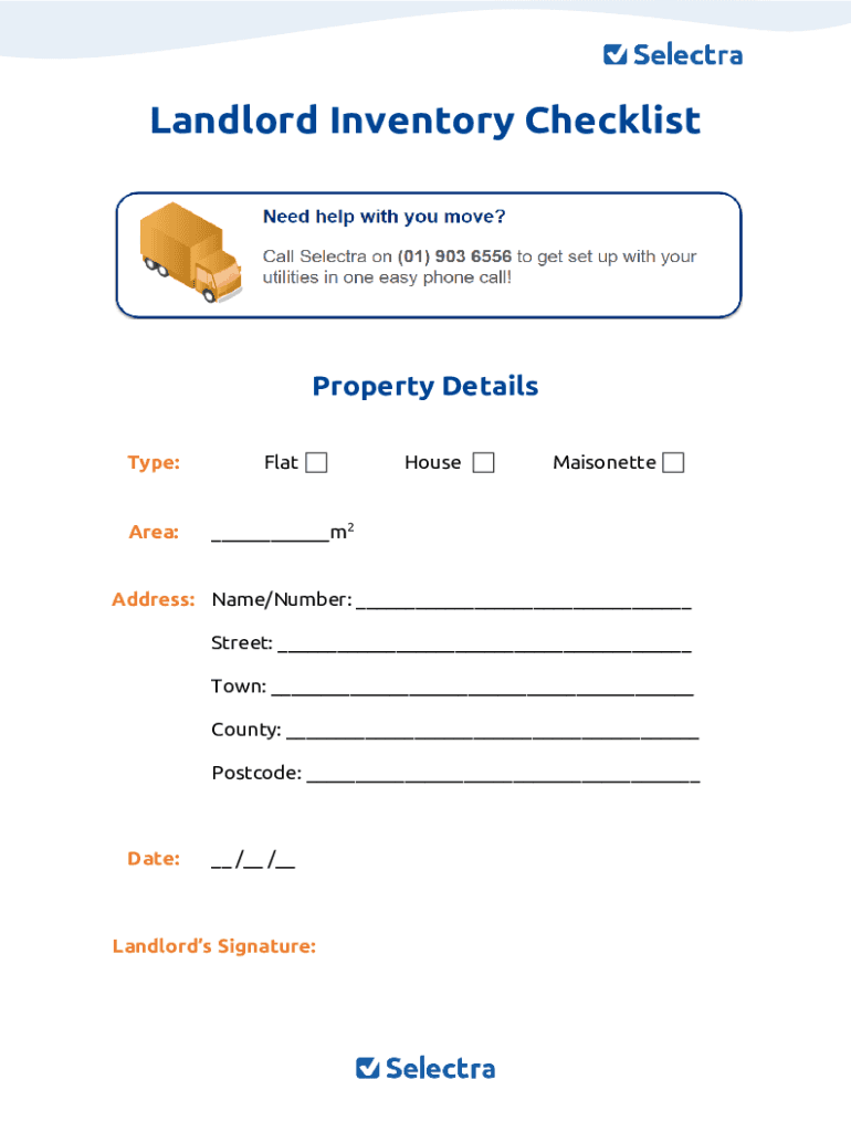 Fillable Online Landlord Inventory Checklist Fax Email Print - pdfFiller