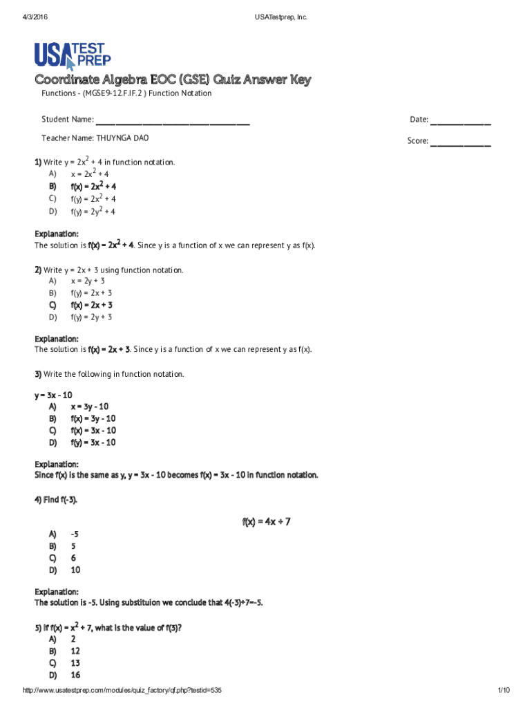 Fillable Online Math Answer Sheet - Chamblee Middle School Fax Email ...