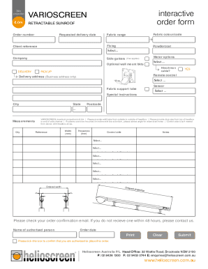 Fillable Online interactive order form VARIOSCREEN Fax Email Print ...