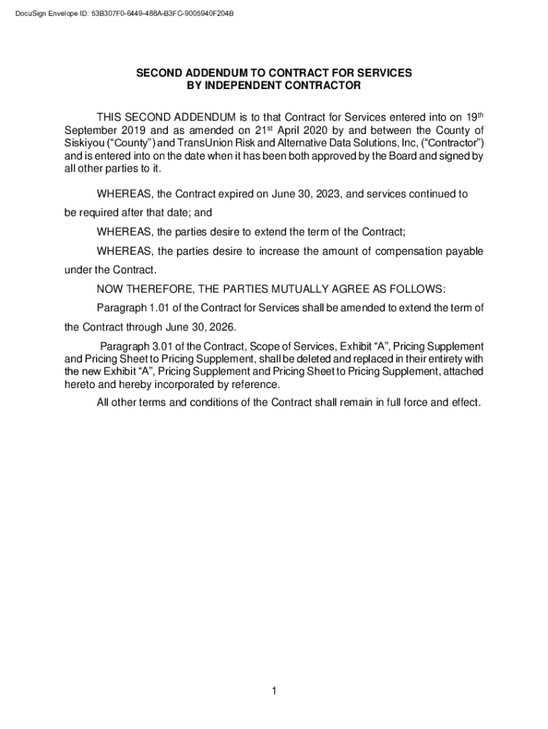 Fillable Online addendum to contract Fax Email Print - pdfFiller