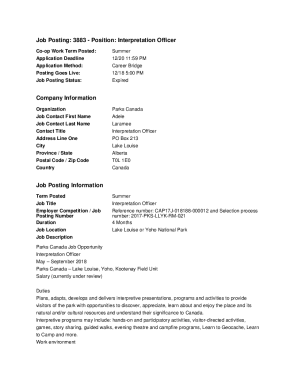 Fillable Online Deadline to Post B-Round Co-op Job Descriptions for ...