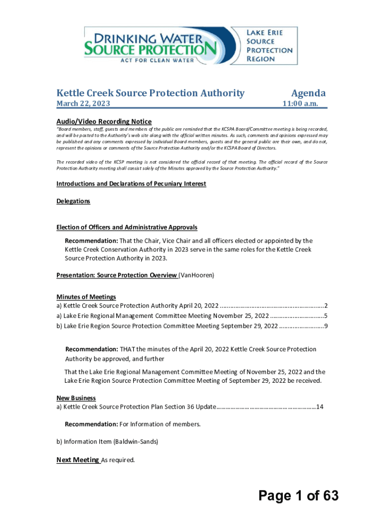 Fillable Online Kettle Creek - Source Protection Plan Fax Email Print ...