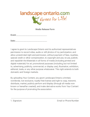 Fillable Online Media Release Form Template Fax Email Print - pdfFiller