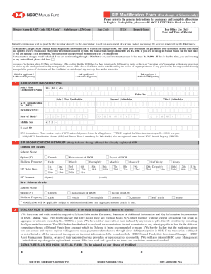 Fillable Online SIP Modification Form (For change of Scheme only) Fax Email Print - pdfFiller