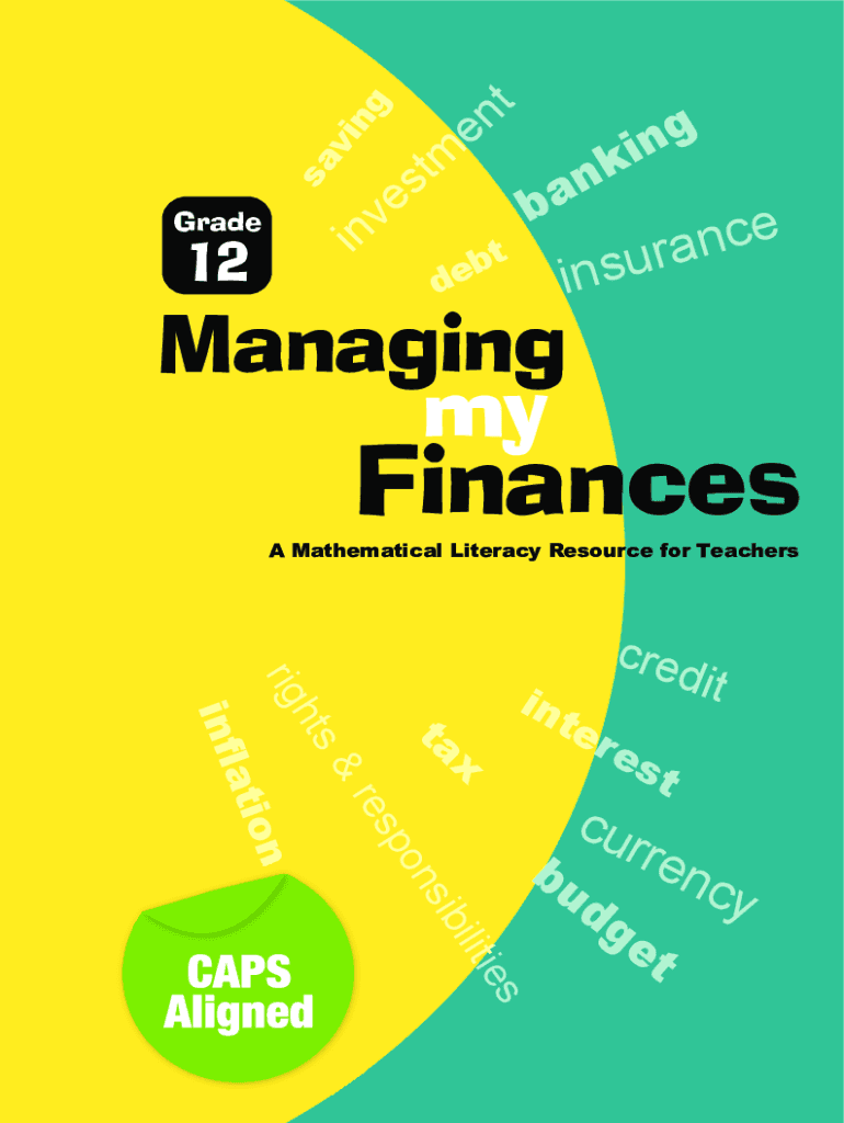 Fillable Online Managing my Finances Grade 12. A Mathematical Literacy ...