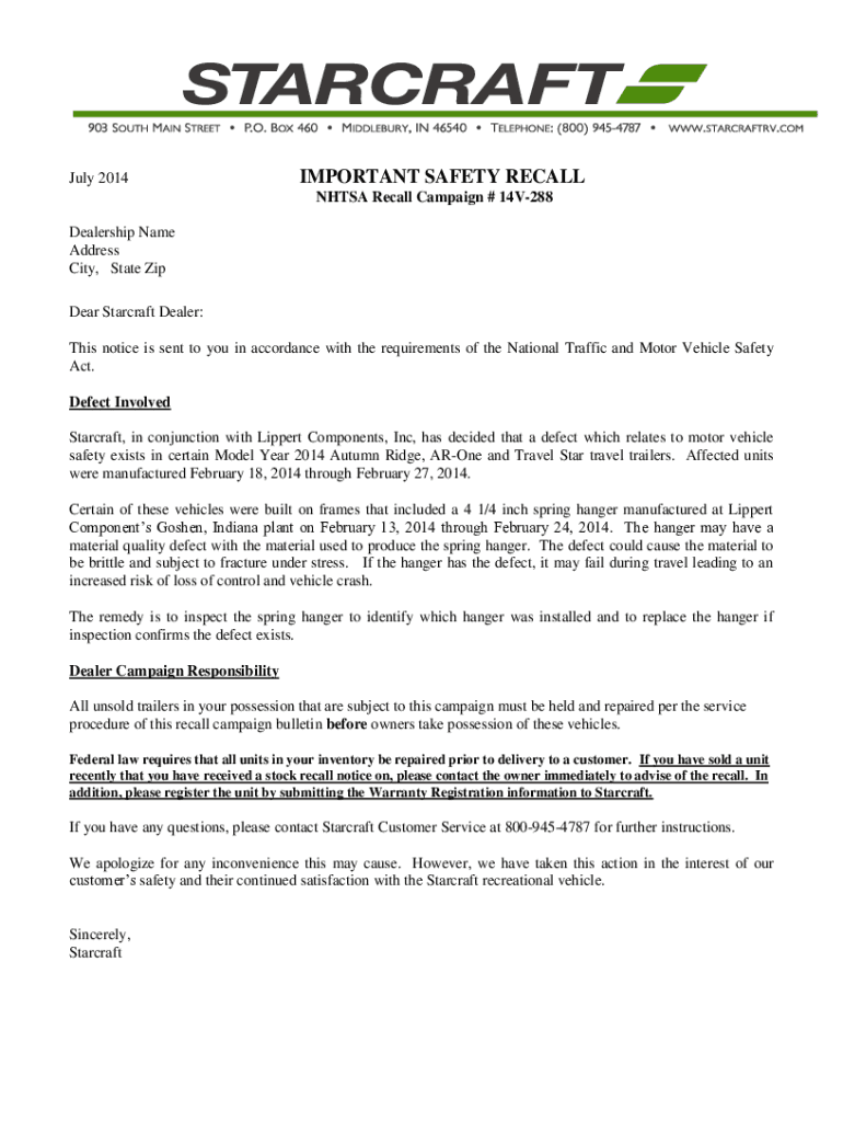 Fillable Online Part 573 Safety Recall Report 23V-405 Fax Email Print ...