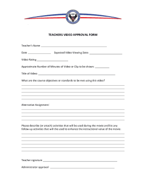 Fillable Online VIDEO APPROVAL PROCEDURES AND FORMS Fax Email Print ...