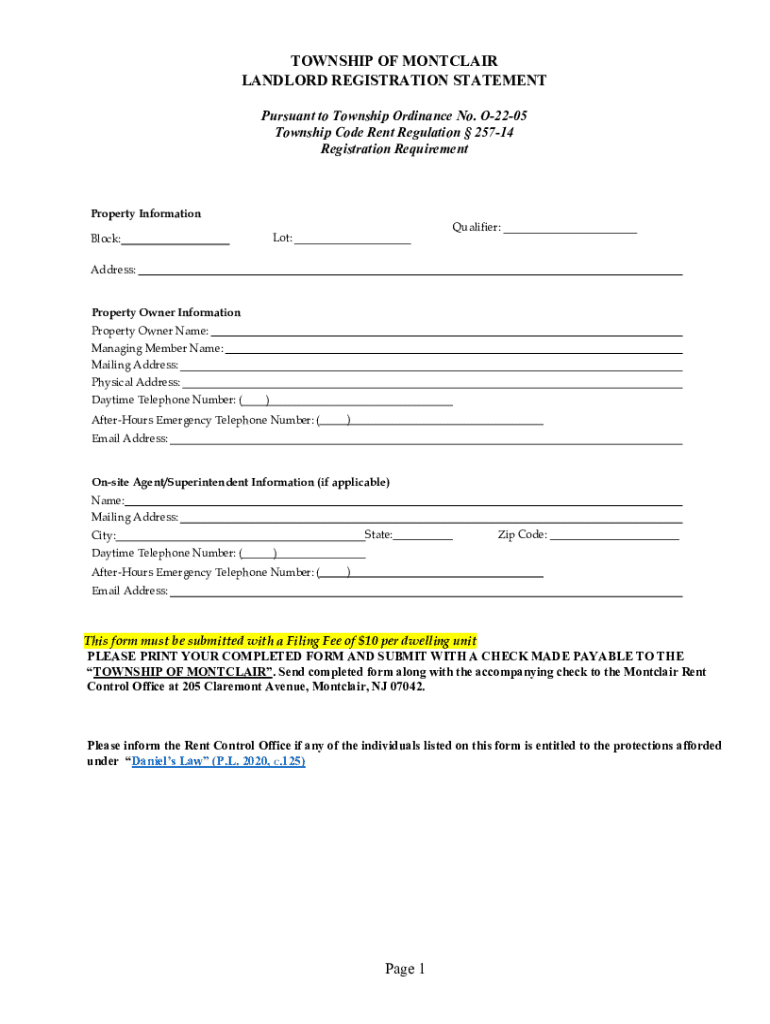 Fillable Online Landlord Registration Statements: Consequences of ... Fax Email Print - pdfFiller