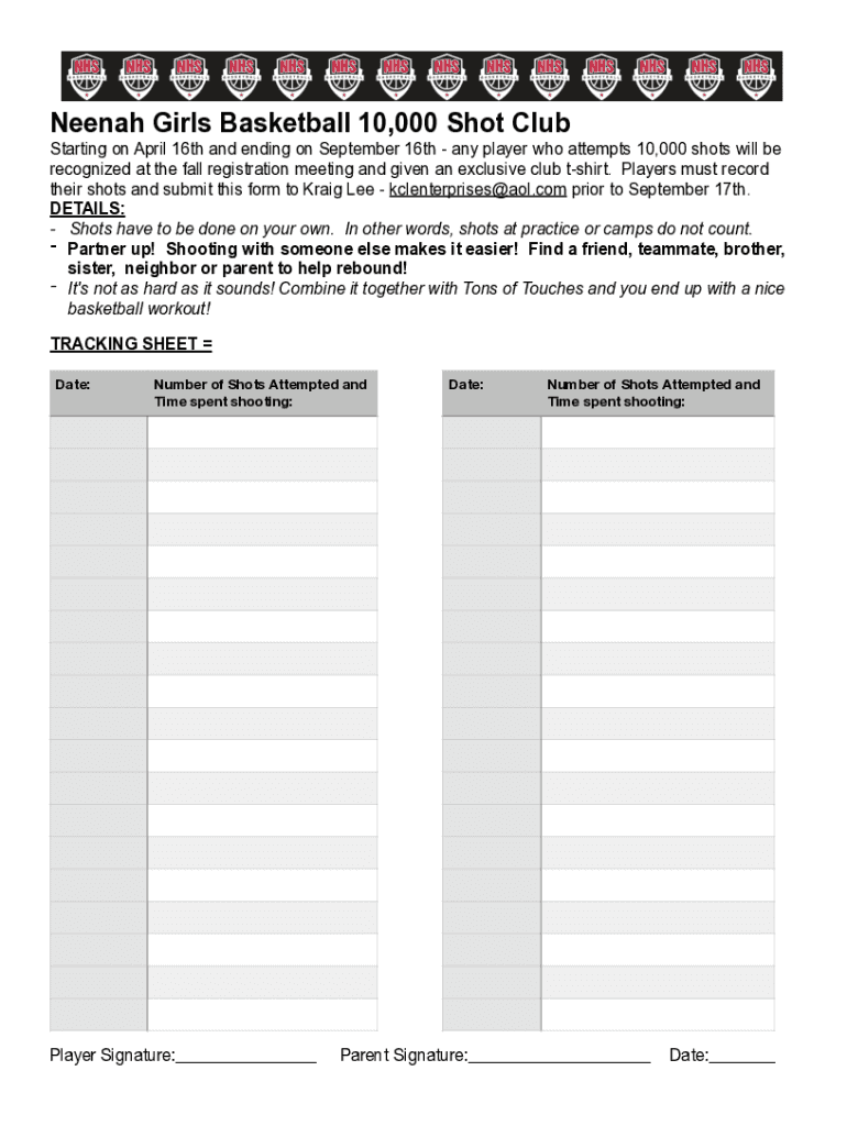Fillable Online 10,000 Shot Club Form Fax Email Print - pdfFiller
