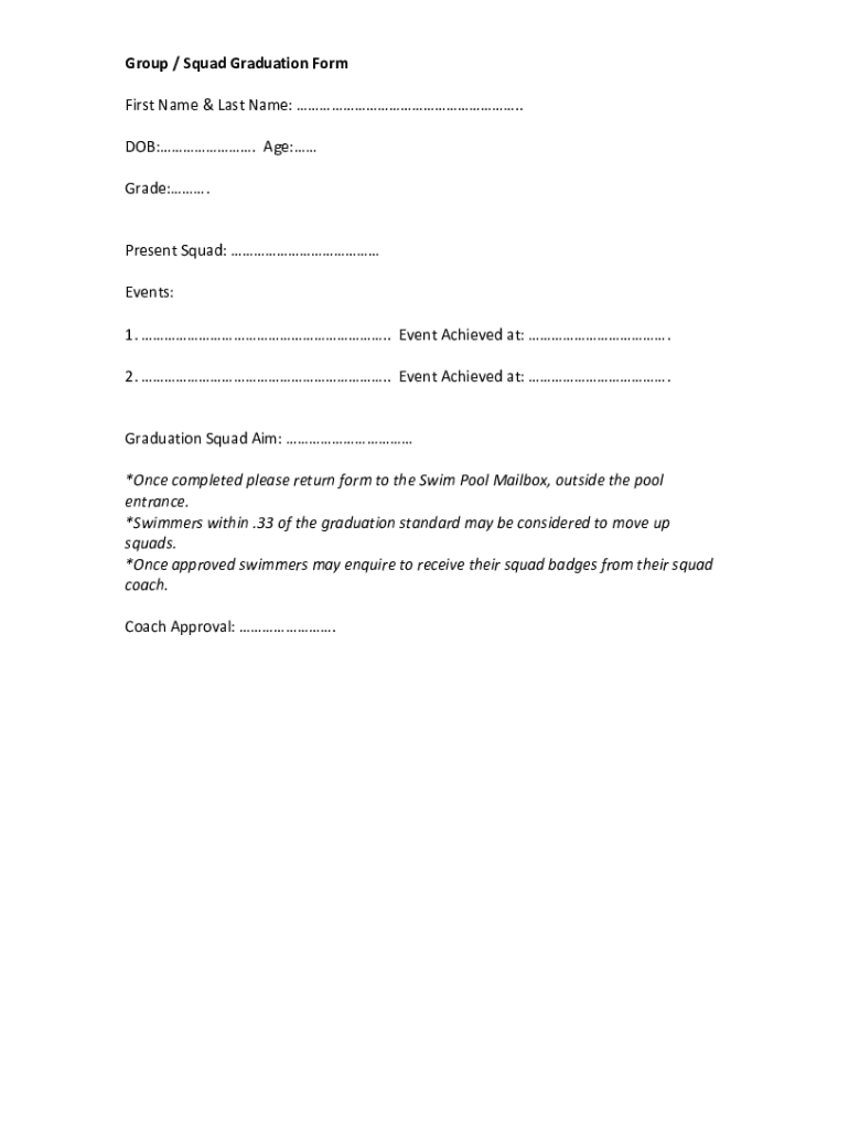 Fillable Online Group / Squad Graduation Form Fax Email Print - pdfFiller
