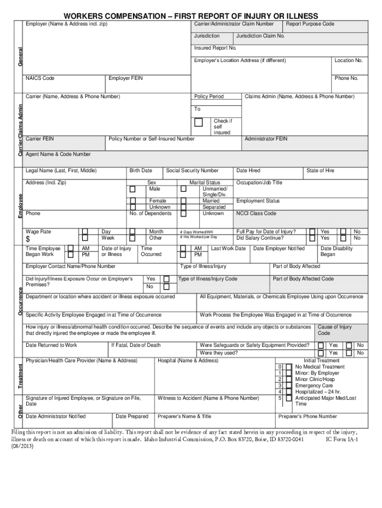 Fillable Online Carrier/Administrator Claim Number Fax Email Print - pdfFiller