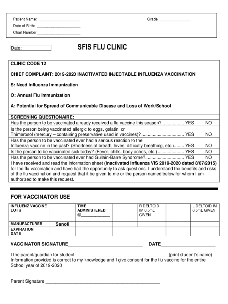 Fillable Online Flu prevention and vaccine information Fax Email Print ...