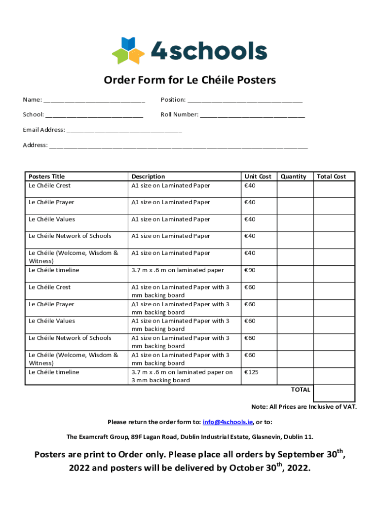Fillable Online POSTER REQUEST FORM Fax Email Print - pdfFiller