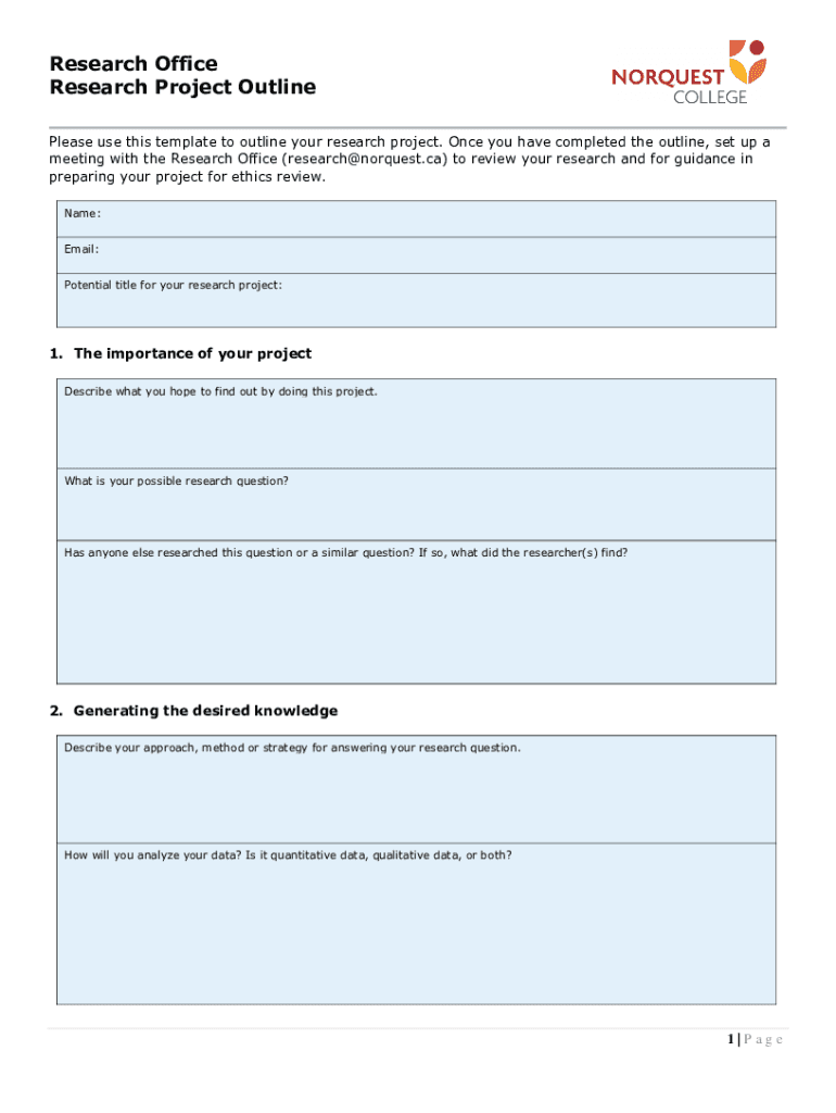 Fillable Online How To Write a Research Plan (With Template ... Fax ...